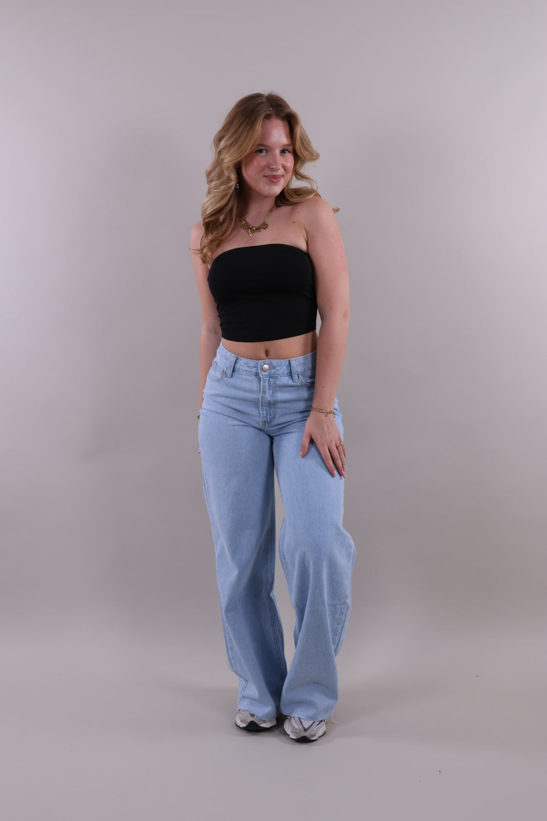 Leah bandeau top - zwart