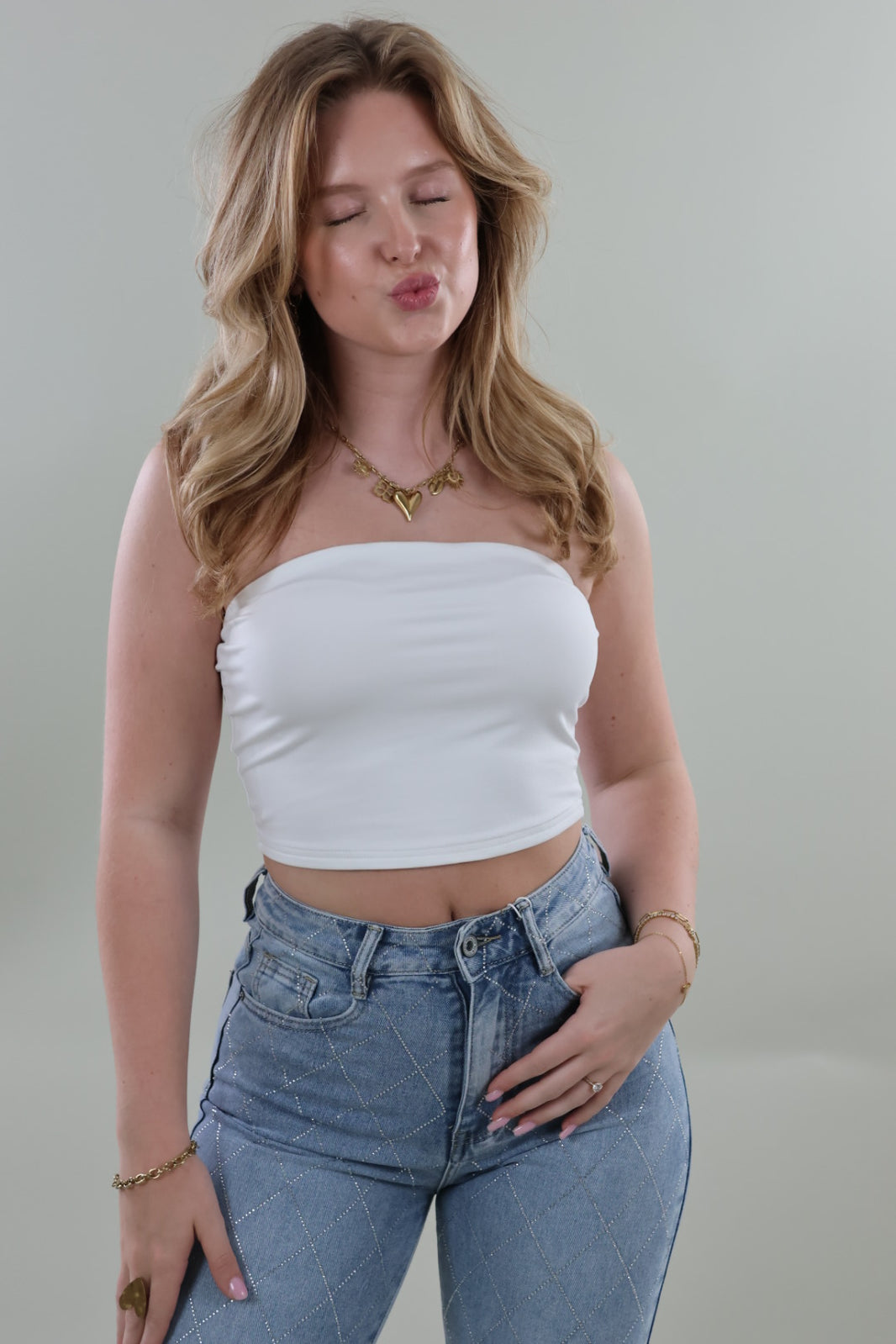 Leah bandeau top - wit