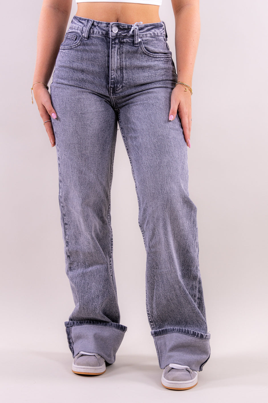 Fay wide leg jeans - grey